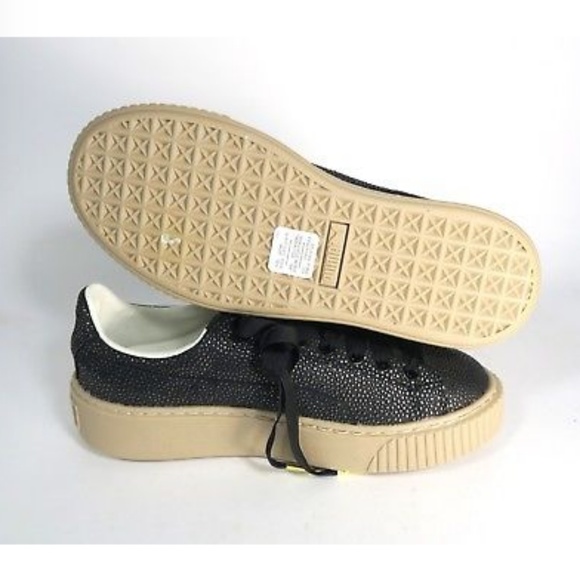 Puma | Shoes | Puma Platform Lux Womens Metallic Black Gum Bottom ...